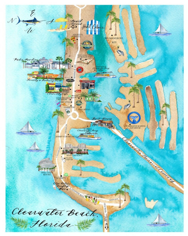 15 Clearwater Beach Map Ageorgio Map Of Clearwater Florida Beaches ...