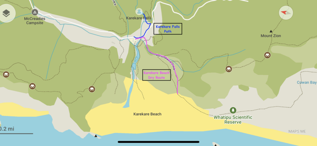 Karekare Falls Karekare Beach Waitakere Ranges New Zealand | Beach Map