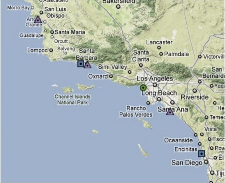 Map Southern California Coast Maps Of California Map Southern For ...