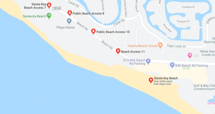 Siesta Key Public Beach Access Points Know Before You Go Best | Beach Map
